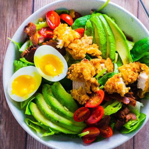 CRISPY CHICKEN COBB SALAD – Ambs Loves Food